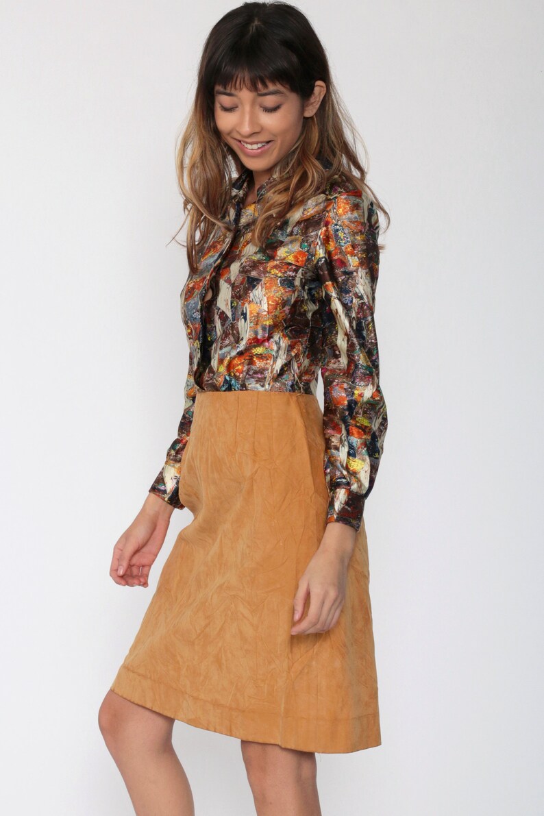 70s Mini Dress Acid Print Mod Psychedelic High Waisted Vintage | Etsy