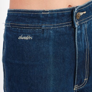 80s Straight Leg Jeans High Waisted Rise Jeans Retro Dark Wash Denim ...