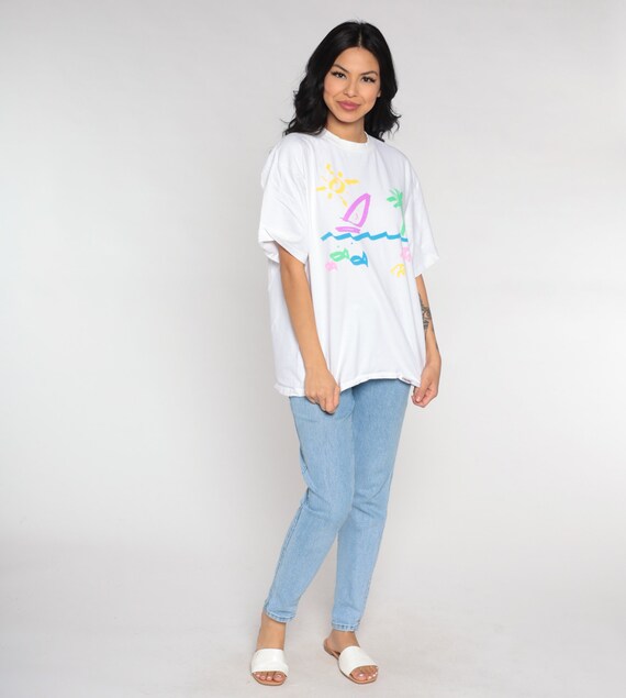 Sailboat Shirt 90s Tropical Beach Sailor Tee Shirt Bo… - Gem