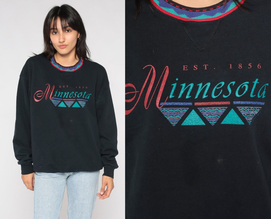 Minnesota Sweatshirt 90s Geometric Print Sweater Est 1856 Crewneck ...