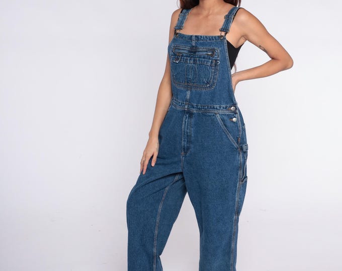 Y2K Denim Overalls Cotton Blue Baggy Jumpsuit 90s Workwear Vintage ...