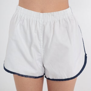 White Ringer Shorts 80s Running Shorts High Waisted Gym Shorts Athletic ...