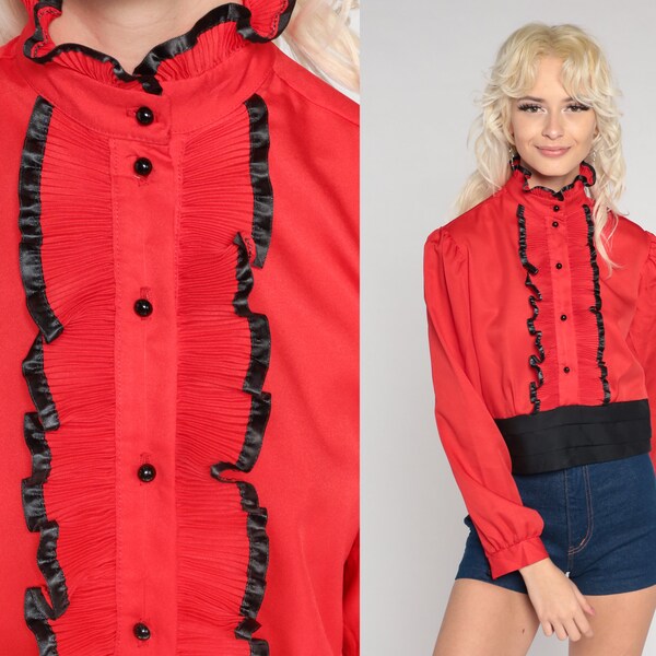 Ruffled Tuxedo Shirt - Etsy