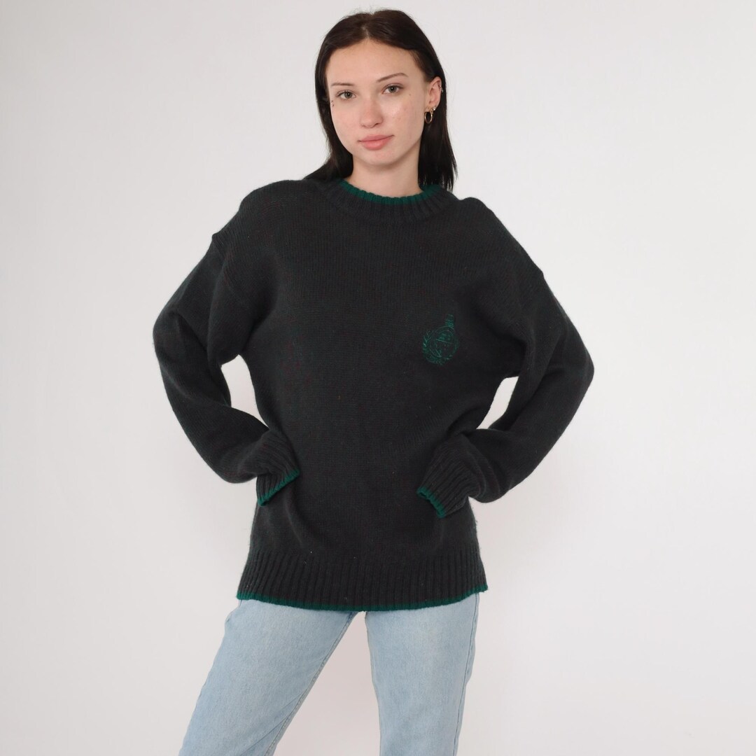 Vintage Shetland Wool Sweater 90s Flecked Tweed Crest Pullover Sweater ...