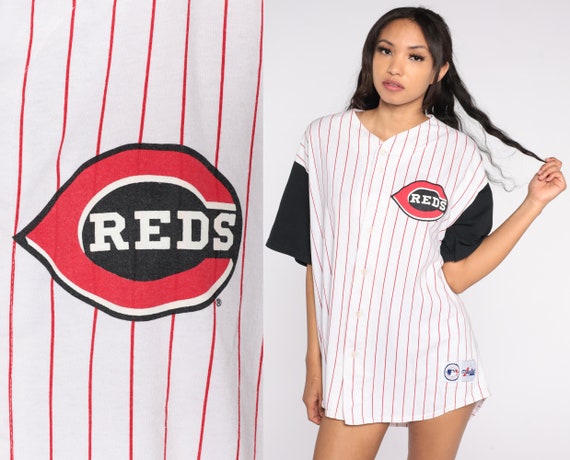 Cincinnati Reds Vintage 90s Jersey Red Striped Baseball MLB - munimoro ...
