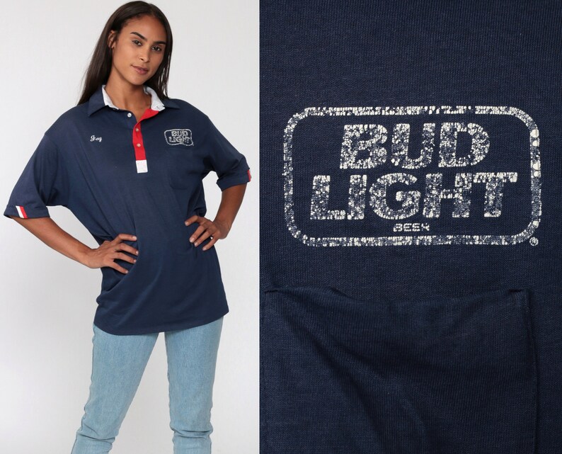 Bud Light Shirt Budweiser Uniform Polo Shirt 80s Work Wear - Etsy