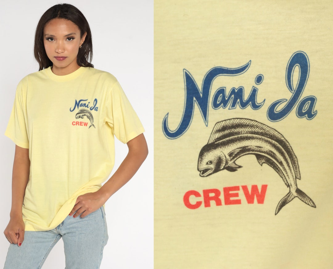 Hawaii Fish Shirt 90s Nani Ja Kaneohe T-shirt Oahu Fishing Graphic Tee ...