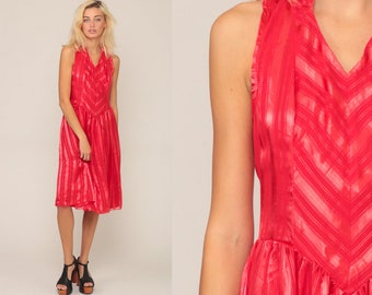 Red striped dress | Etsy