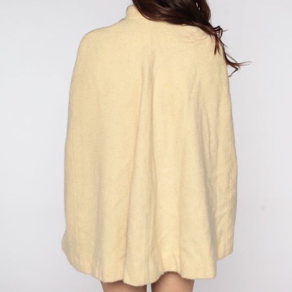 Wool Cape Coat 60s Cream Icelandic Cape Mod Jacket Hi… - Gem