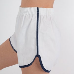 White Ringer Shorts 80s Running Shorts High Waisted Gym Shorts Athletic ...