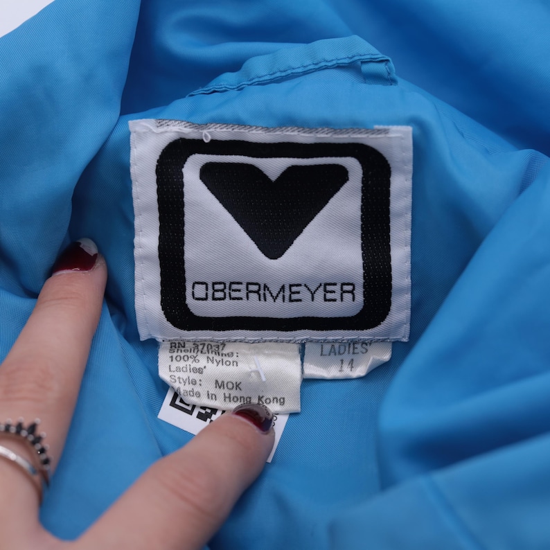 Vintage Obermeyer Anorak Jacket 80s Blue Nylon Pullover Windbreaker ...