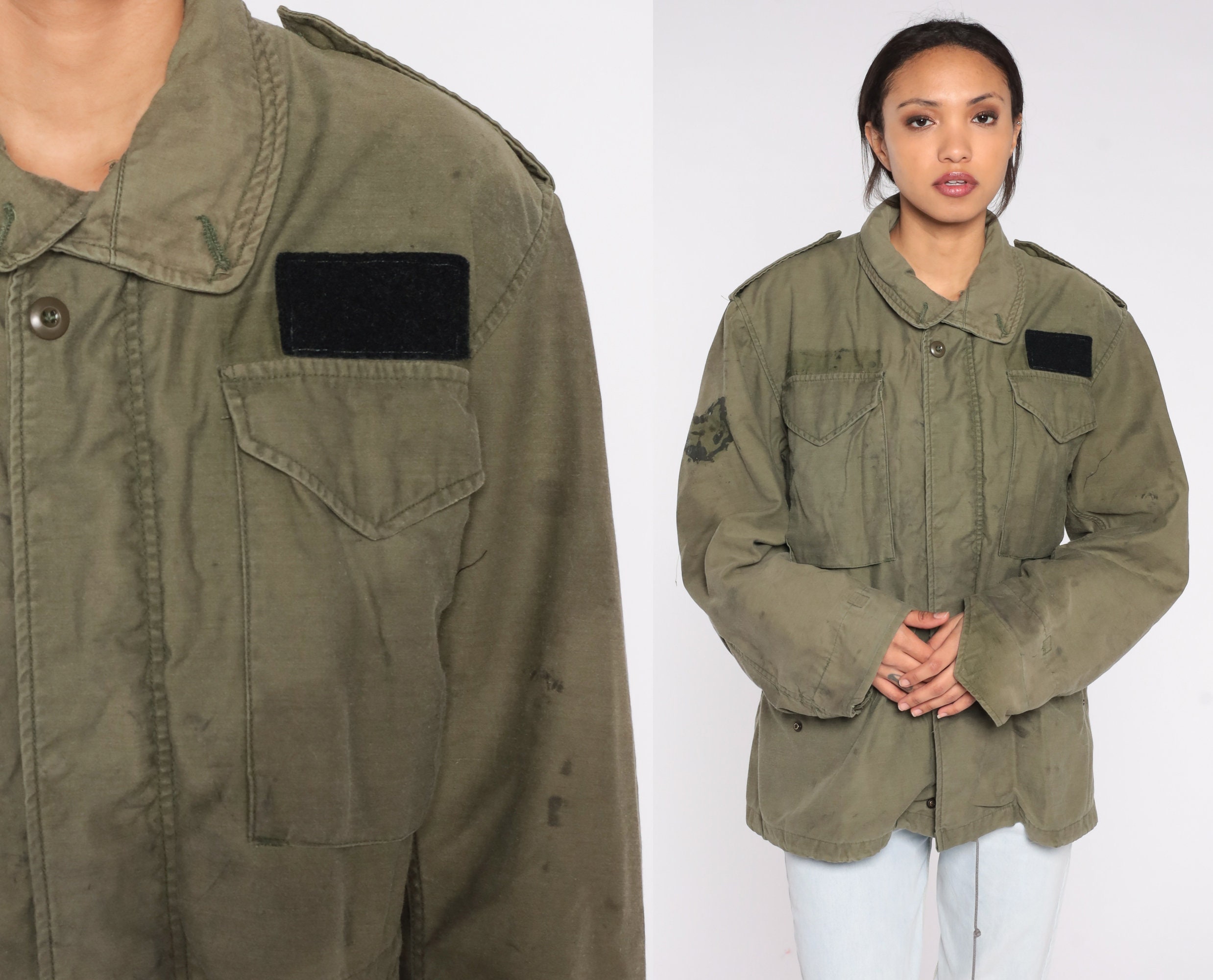 80s Army Jacket Green Military Coat Army Commando Cargo Field - Etsy