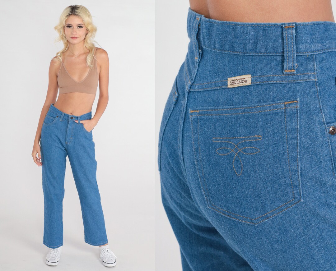 80s Jeans Flared Bootcut Jeans High Waisted Rise Retro Denim ...