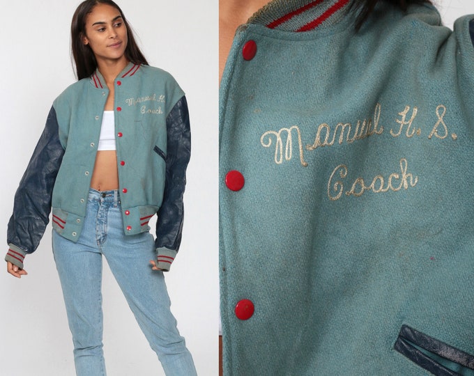 Letterman Jacket 70s Blue Wool Varsity Jacket 80s Baseball - Etsy