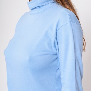 Baby Blue Turtleneck Shirt 90s Long Sleeve Shirt Pullover Top Retro ...