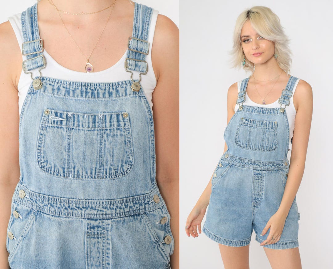 Gap Factory Overalls Denim Overall Shorts Shortalls Distressed Jean the ...