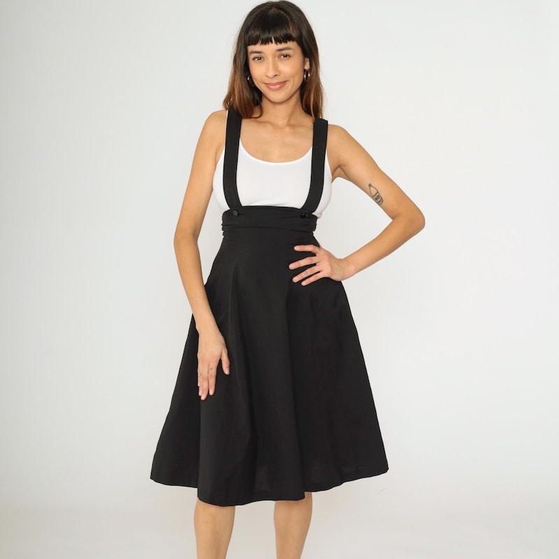 Black Midi Skirt Punk - Etsy