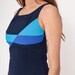 90s Color Block Bathing Suit Tonal Navy Blue Striped One Piece Swim ...