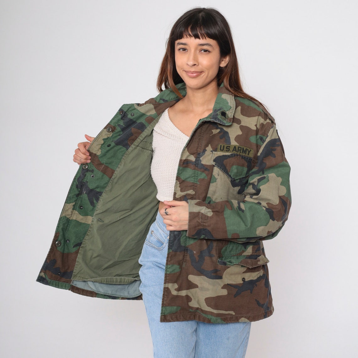 US Army Jacket Camo Jacket 90s Camouflage Military Uniform Utility ...