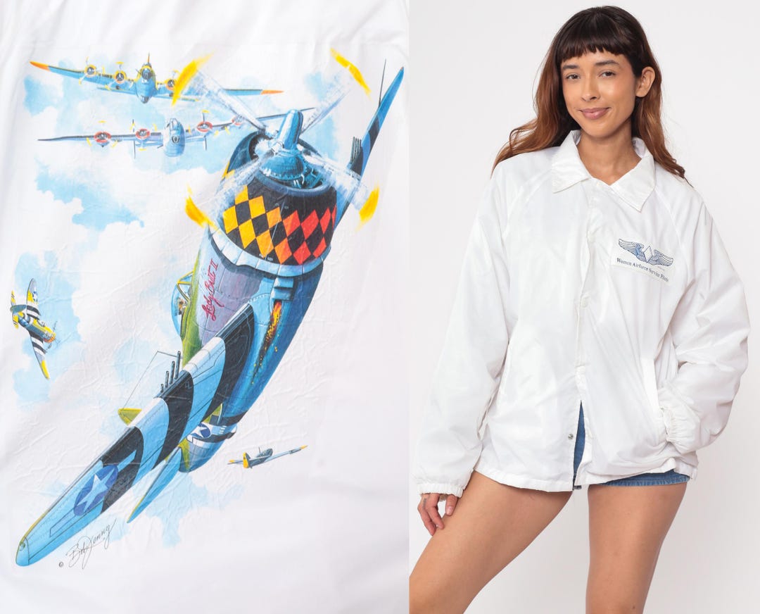 WASP Jacket 80s Women Airforce Service Pilots White Windbreaker ...