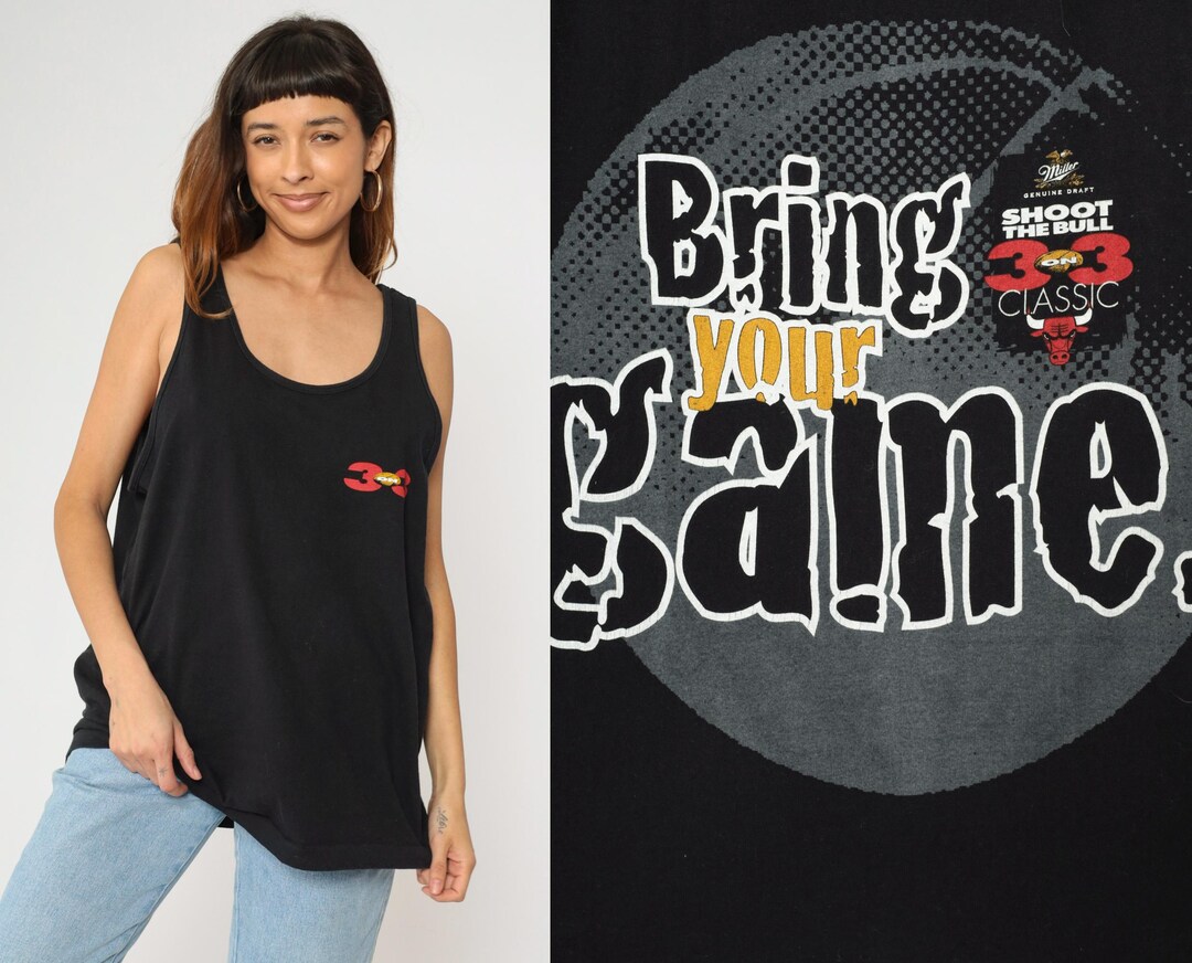 90s Chicago Bulls Tank Top Vintage 3x3 Classic NBA Basketball Shirt ...