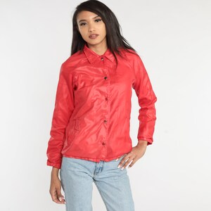 Red Nylon Jacket 80s Lightweight Shell Jacket Retro Plain Snap - Etsy