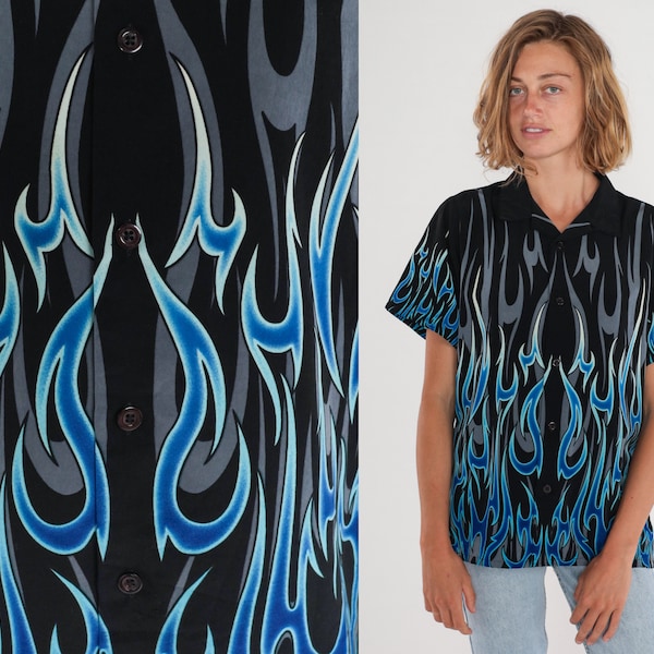 Blue Fire Shirt - Etsy