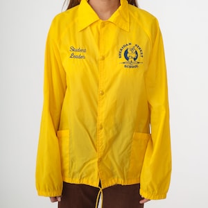 Student Leader Windbreaker Jacket 80s Yellow Sheridan Street Elementary ...