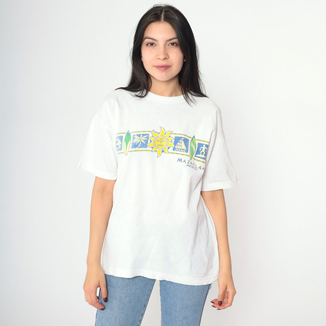 Y2K Mazatlan Mexico T Shirt Celestial Sun Tshirt Graphic T Shirt Surfer ...