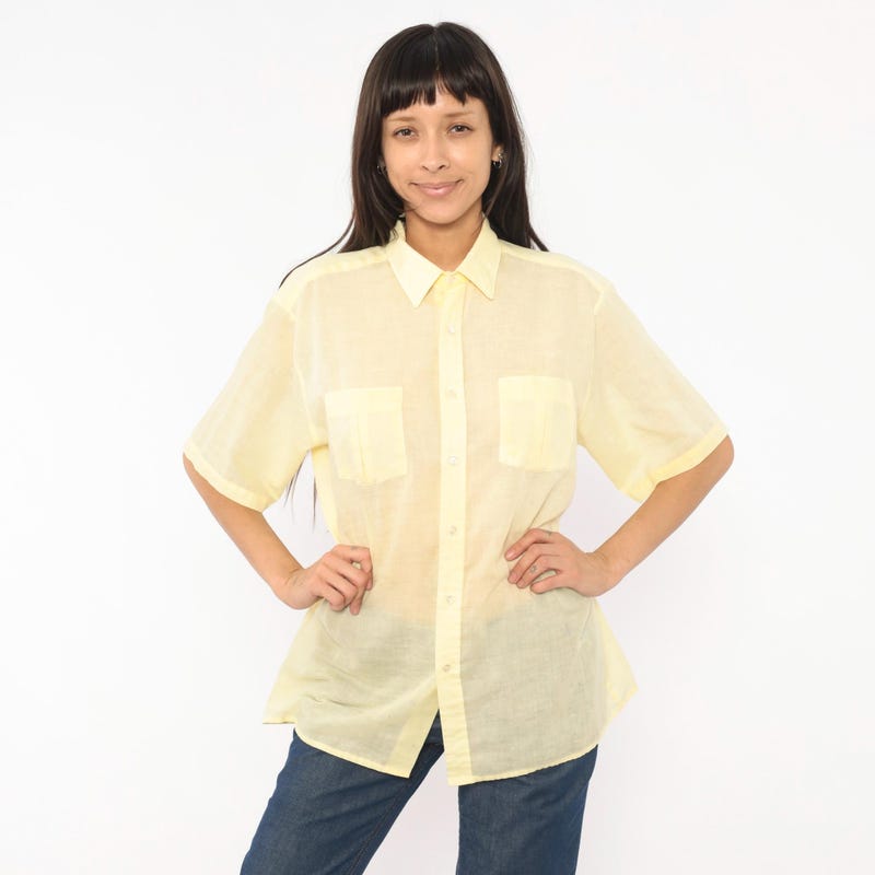 Yellow Buttondown Shirt - Etsy
