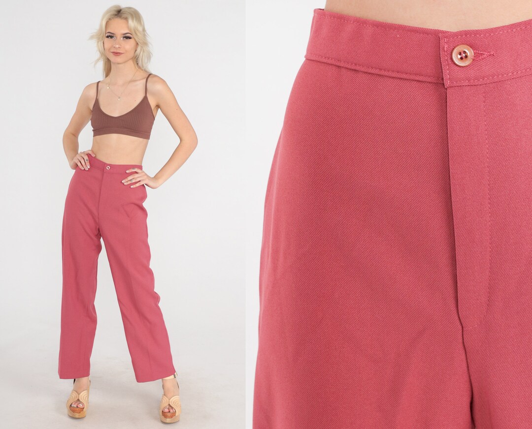 70s Levis Trousers Pink Levi's Bend Over Pants Tapered Straight Leg ...