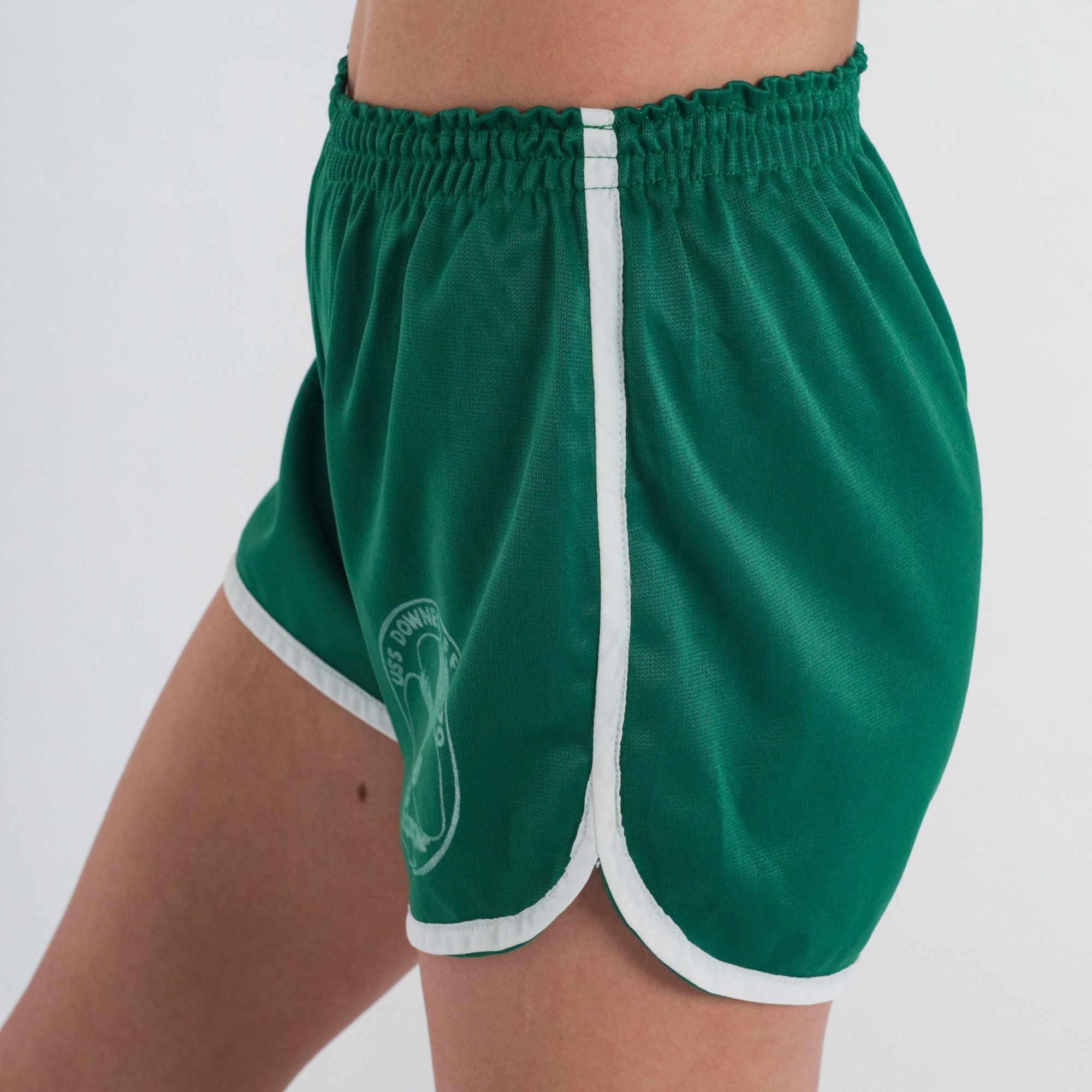 70s Ringer Shorts Green Gym Shorts USS Downes FF 1070 US Navy - Etsy
