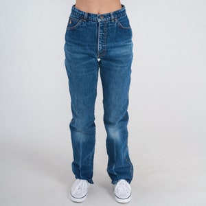 Straight Leg Jeans 80s Hunt Club High Waisted Rise Denim Pants Dark ...