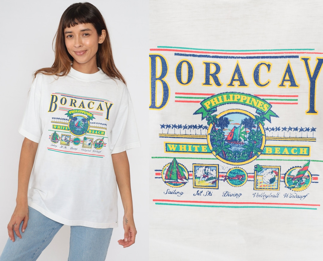Boracay Philippines Shirt 90s Filipino T-shirt Sailboat Sailing Diving ...