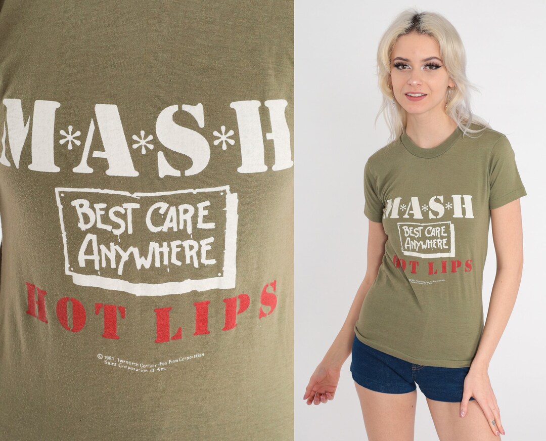 80s MASH Shirt M*A*S*H Hot Lips Tshirt Best Care Anywhere Graphic T ...