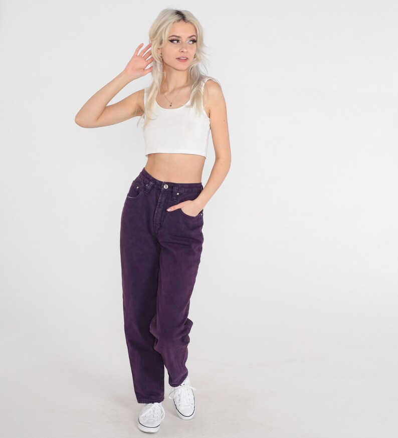 90s Unionbay Jeans Deep Purple Mom Jeans Denim Pants High - Etsy