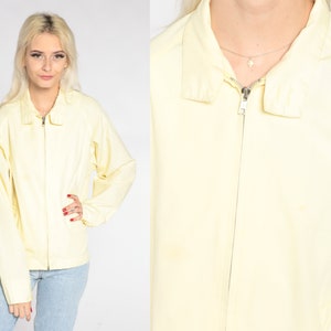 Yellow Windbreaker 80s Zip up Jacket Retro Pastel Plain Simple Basic ...