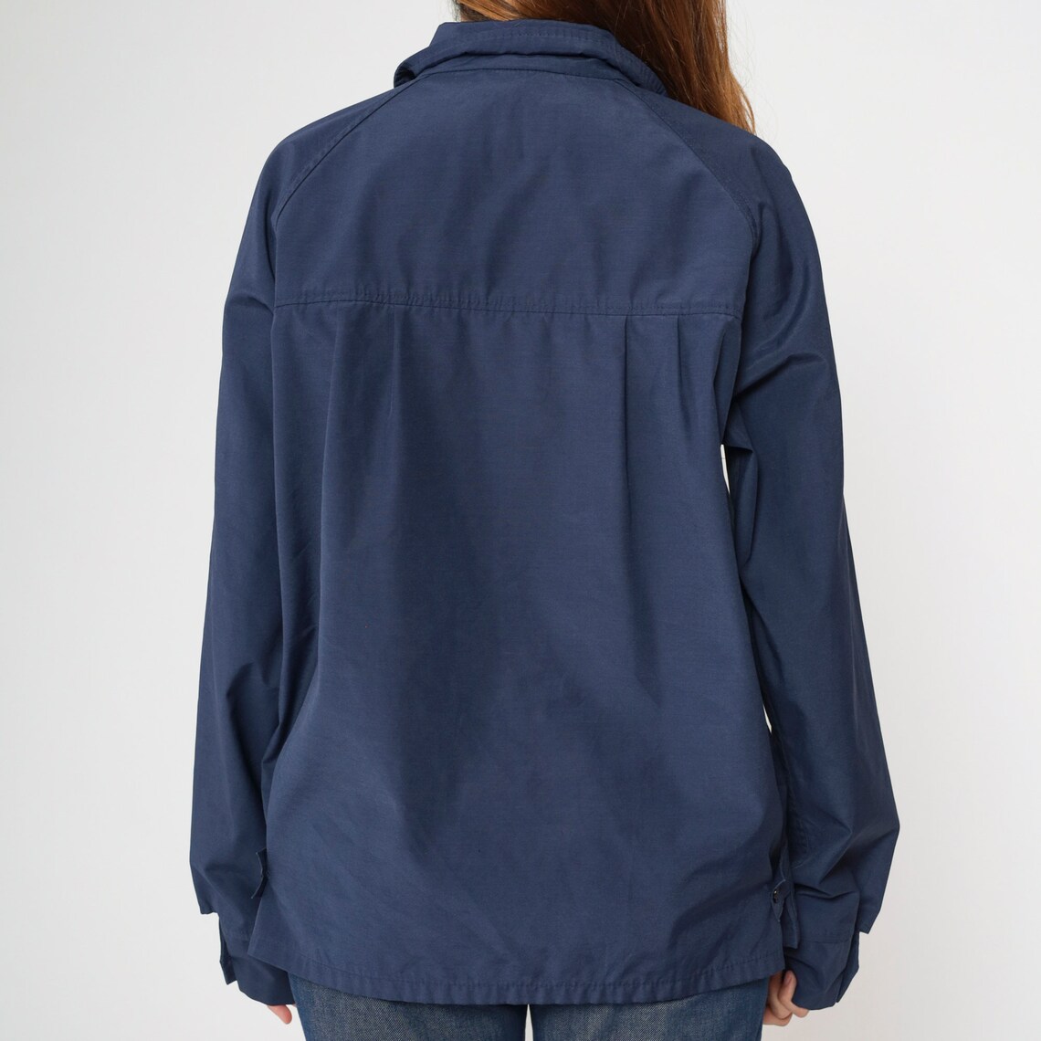 70s Mcgregor Drizzler Windbreaker Navy Blue Jacket Zip up Plain Retro ...