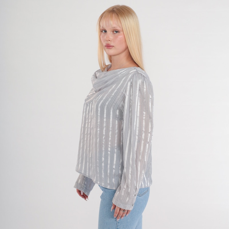 Silver Blouse - Etsy