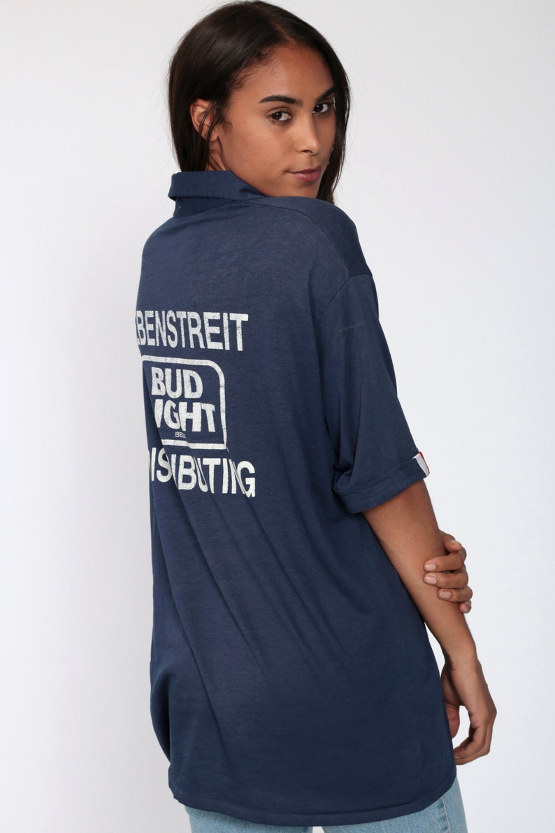 Bud Light Shirt Budweiser Uniform Polo Shirt 80s Work Wear - Etsy