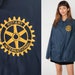 Rotary International Jacket 80s Navy Blue Snap up Windbreaker Jacket ...
