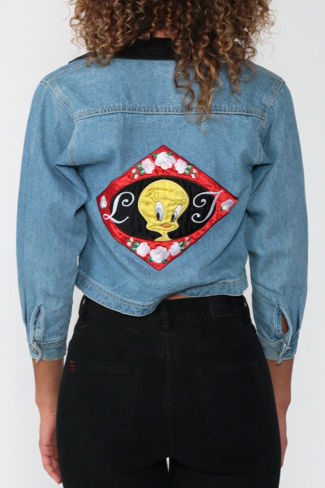 Tweety Bird Jacket Blue Jean Jacket 90s LOONEY TUNES Denim | Etsy
