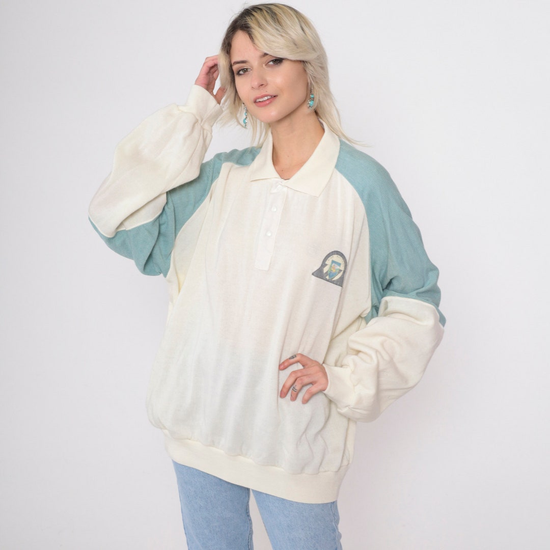 80s Polo Sweatshirt High Altitude Mountain Castle Sweatshirt Pullover ...