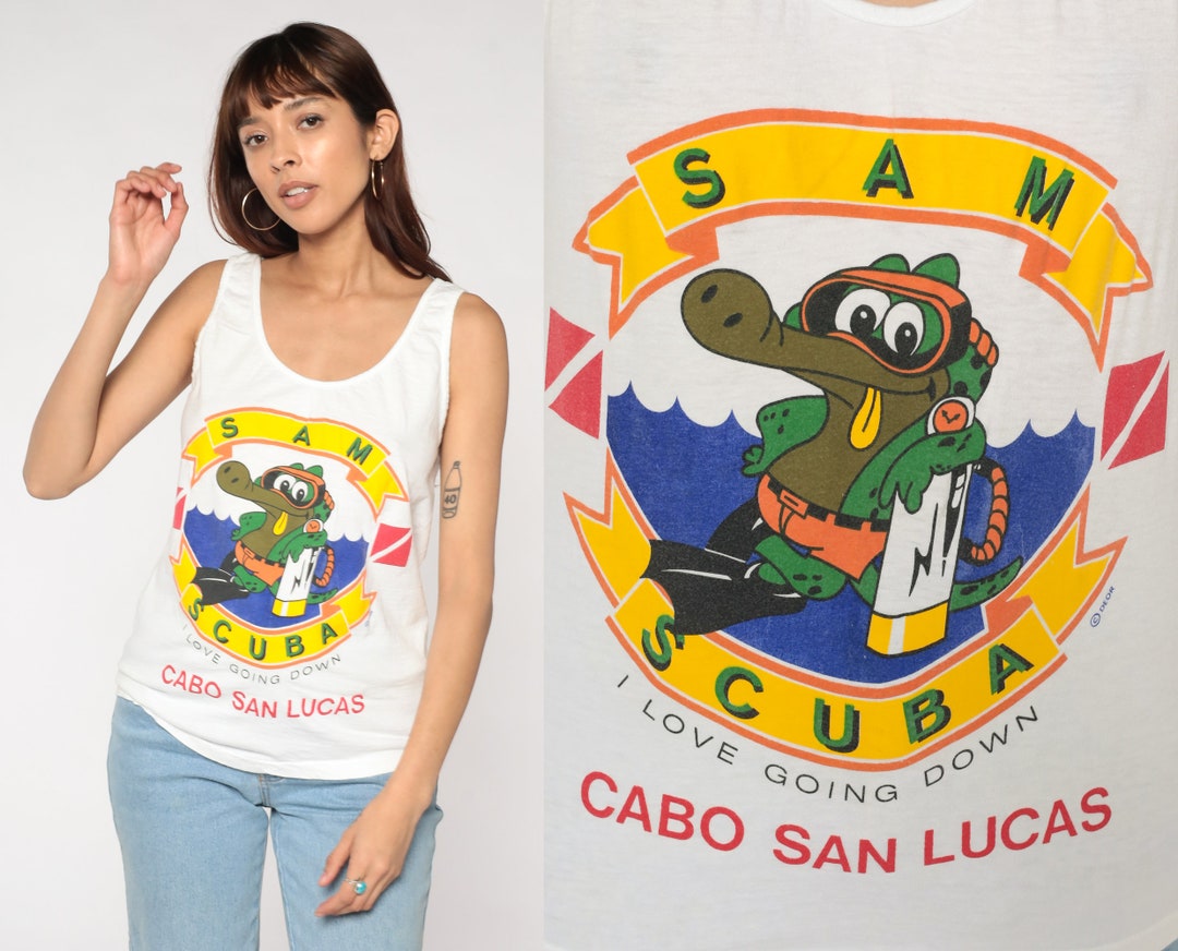 Scuba Mexico Shirt 80s Cabo San Lucas T-shirt Alligator Sam Graphic Tee ...