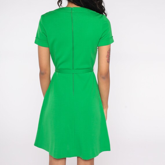 Green Wool Dress 60s Mod Mini Dress 70s Twiggy Shift … - Gem