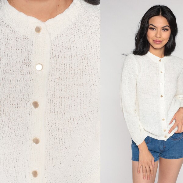 White Cardigan - Etsy