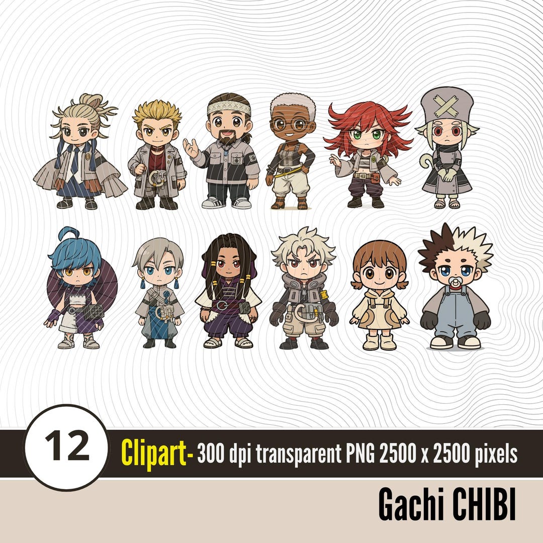 Chibi Gachi 12 | Chibi Anime Characters PNG | Digital Download ...