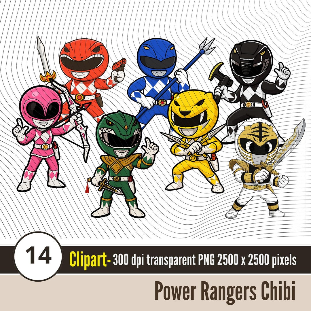 Power Rangers Chibi 14 | Chibi Anime Characters PNG | Digital Download ...