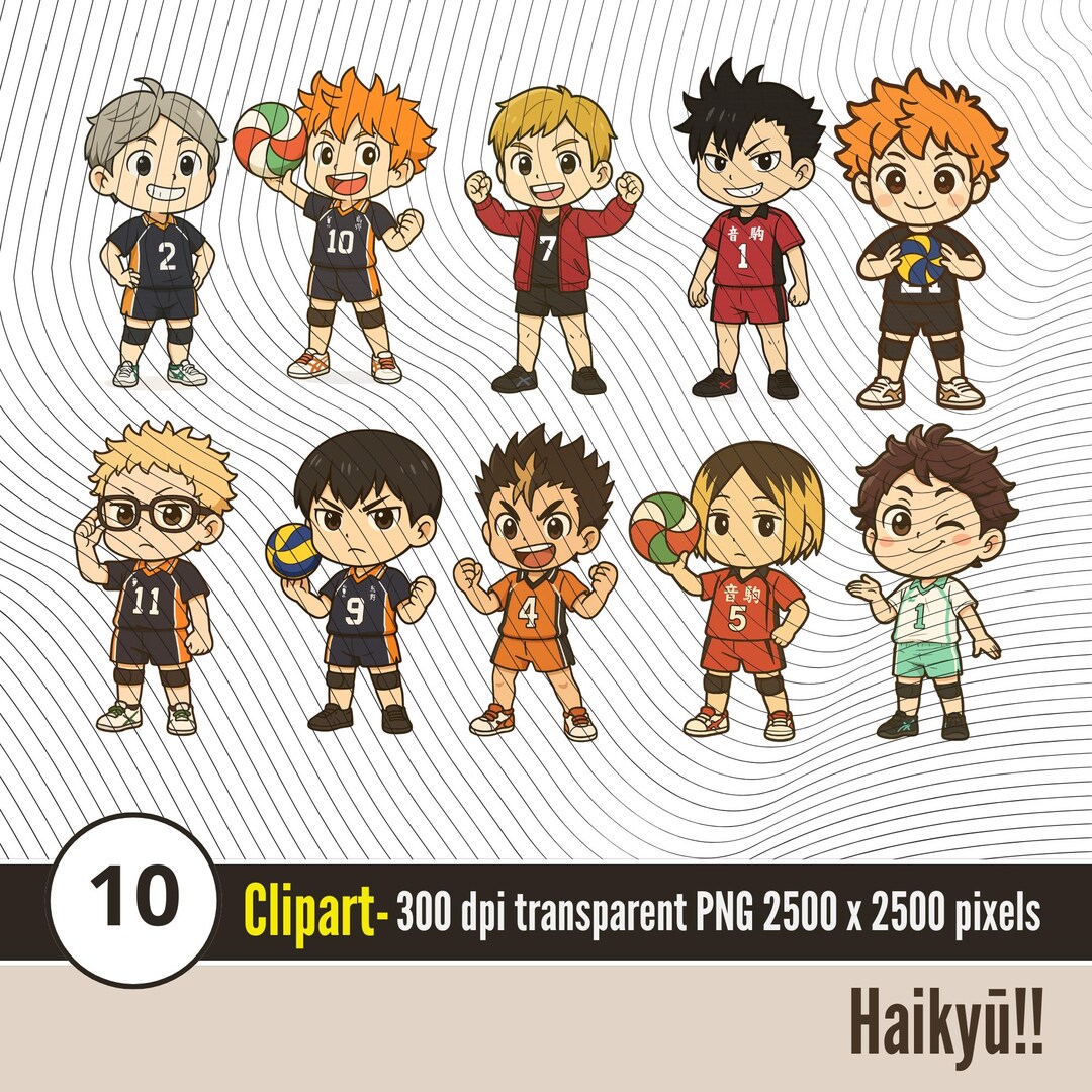 Chibi Haikyuu Volleyball Team Clipart 10 | Chibi Anime Characters PNG ...