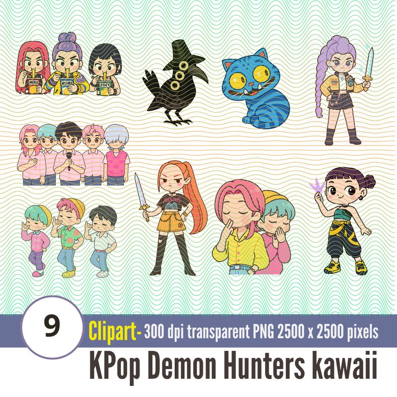 Kpop Demon Hunter Clipart - Etsy